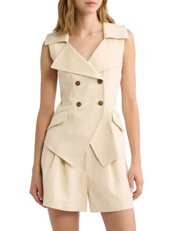 Oddmuse Double Breasted Vest - Stone