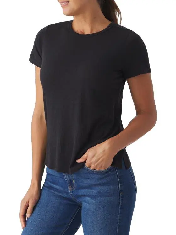 FRANNE GOLDE Icon Slub Jersey Crew Neck T-shirt - Black