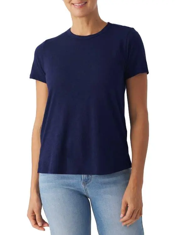 FRANNE GOLDE Icon Slub Jersey Crew Neck T-shirt - Navy