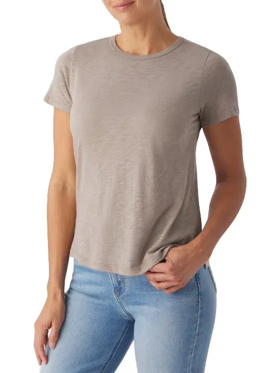 FRANNE GOLDE Icon Slub Jersey Crew Neck T-shirt - Sand
