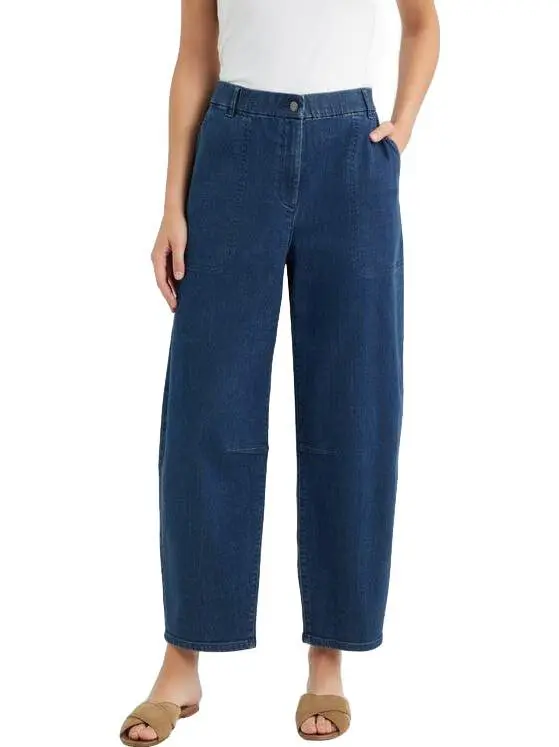 Eileen Fisher Organic & Recycled Cotton High Waist Jeans - Medium Indigo