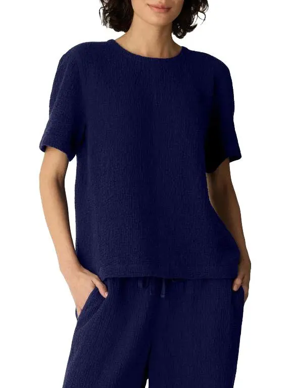Eileen Fisher Organic Cotton Blend Textured Top - Infinity