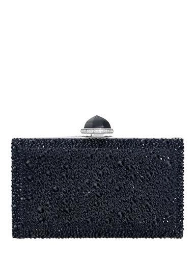 Judith Leiber Skylar Embellished Clutch - Silver Jet