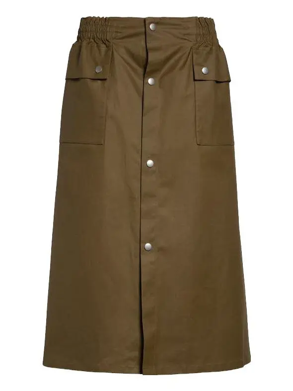 MAISON MARGIELA Stretch Cotton Cargo Midi Skirt - Khaki