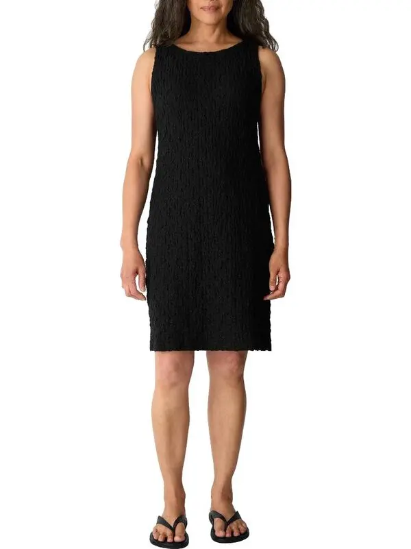 Eileen Fisher Sleeveless Bateau Neck Knit Dress - Black