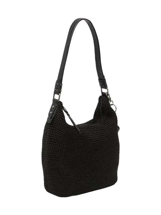 THE SAK Sequoia Hobo Hand Crochet Bag - Black