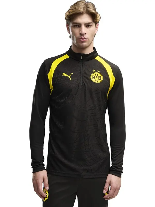 PUMA Borussia Dortmund Quarter-zip Training Top - Black