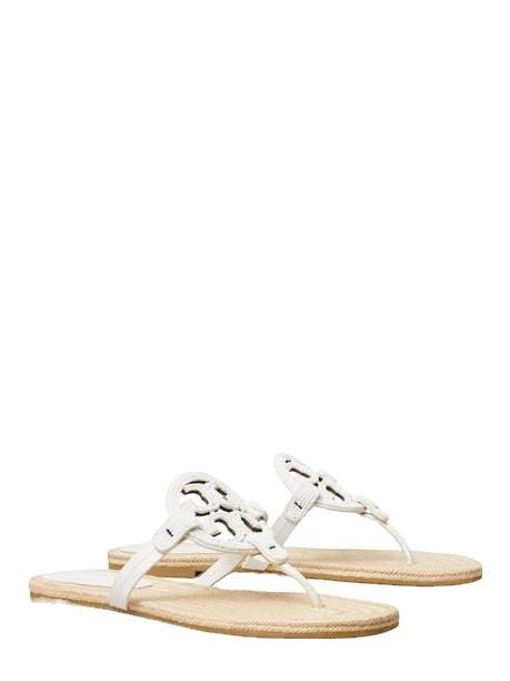 Tory Burch Miller Beaded Espadrille Sandal - Cream