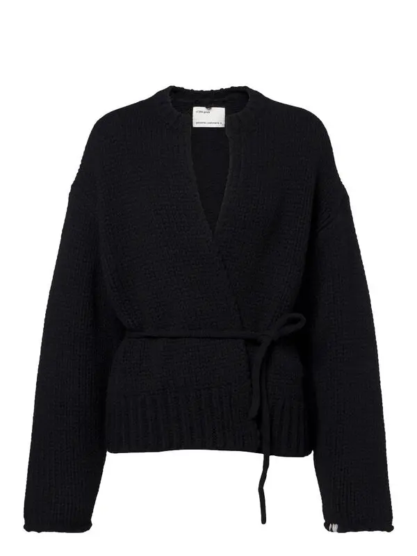 Extreme Cashmere N°384 Ginza Cashmere Wrap Cardigan - Black