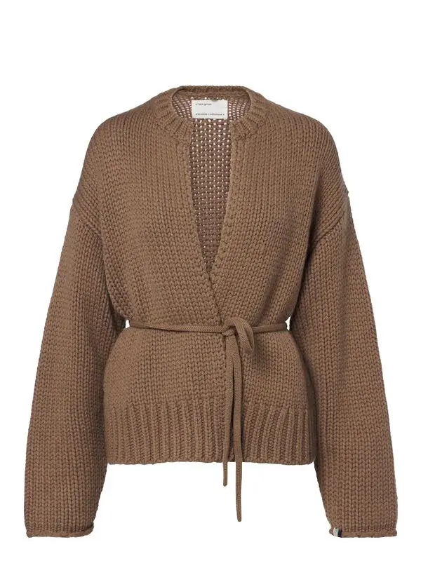 Extreme Cashmere N°384 Ginza Cashmere Wrap Cardigan - Brown