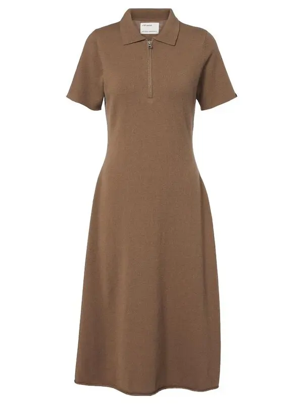 Extreme Cashmere N°497 Georgia Cashmere-blend Polo Dress - Brown