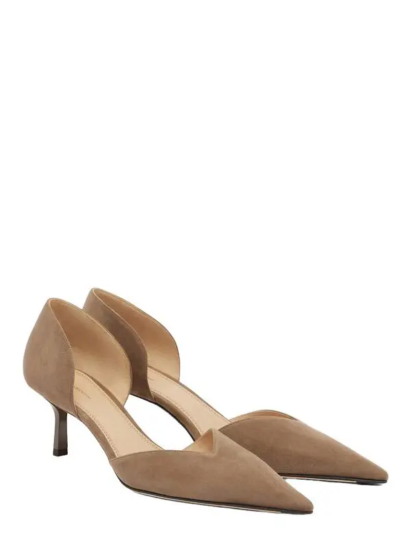 Victoria Beckham D'orsay Suede Pumps - Brown