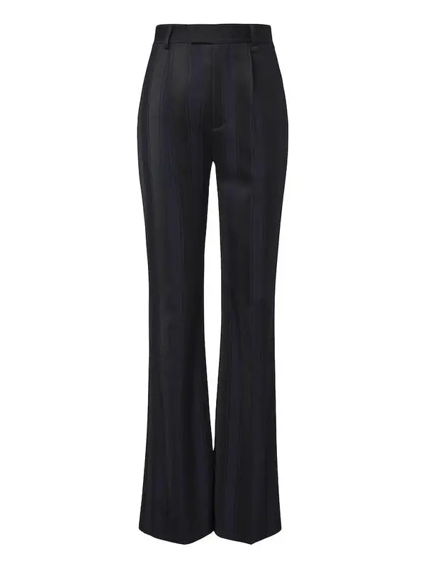 VIVIENNE WESTWOOD Ray Striped Virgin Wool Flared Pants - Blue