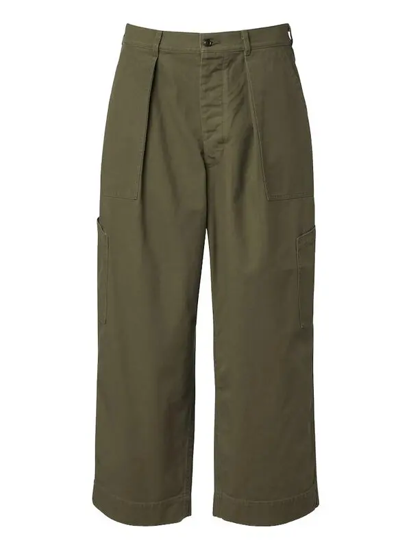 A.PRESSE Cotton Wide-leg Pants - Green