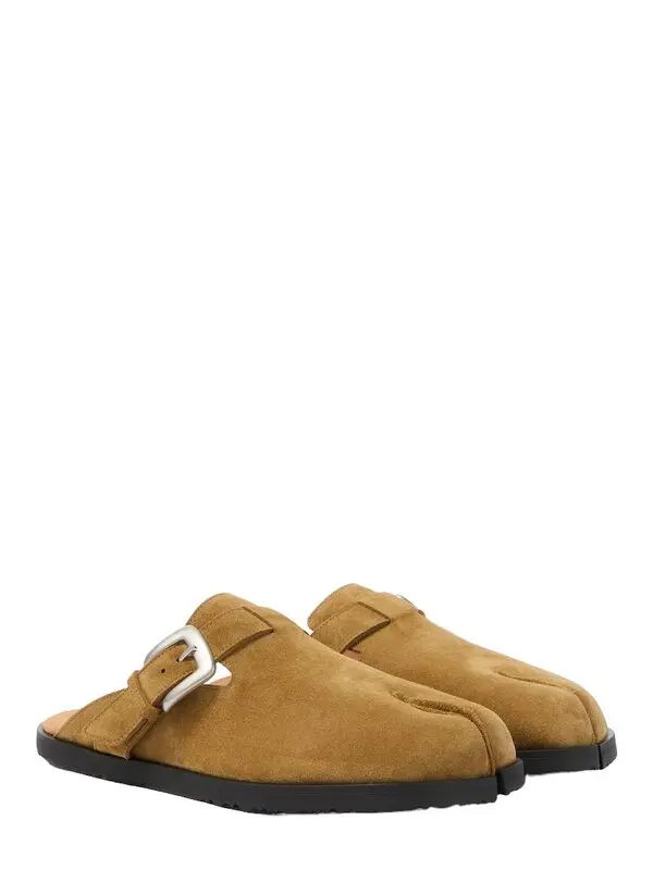 MAISON MARGIELA Tabi Suede Mules With Buckle Fastening - Beige