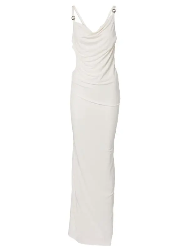 Coperni Draped Jersey Maxi Dress - White