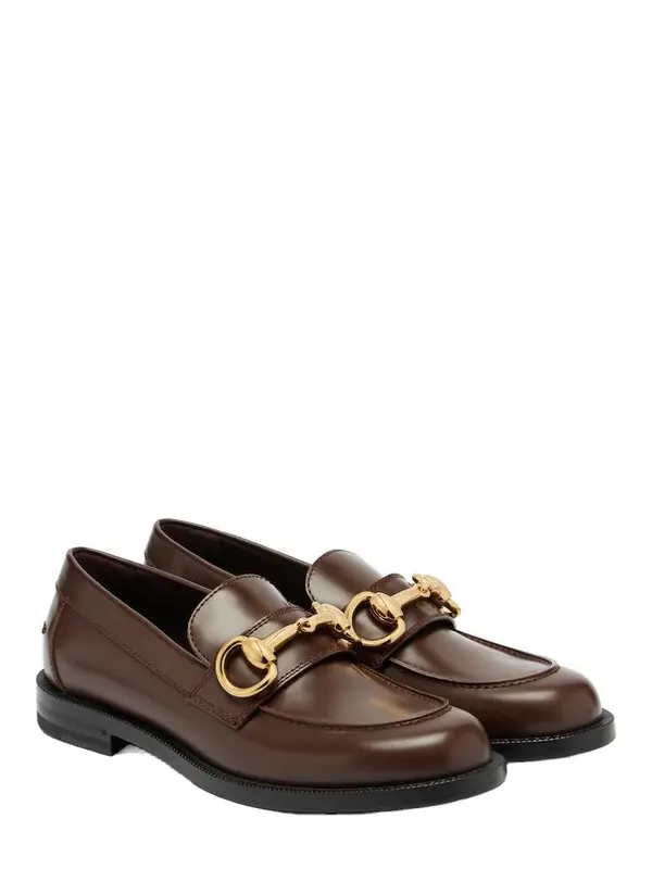 Gucci Boulevard Leather Penny Loafers - Brown