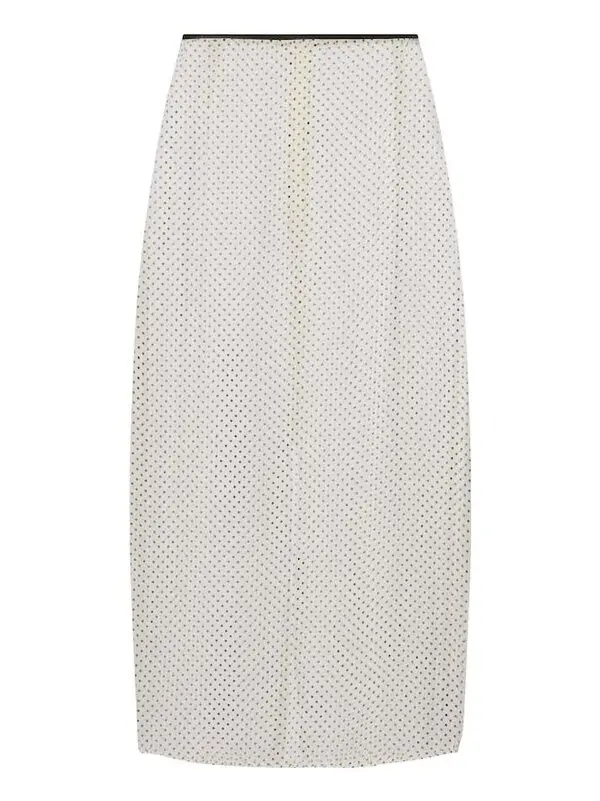 Hunza G Polka-dot Sheer Midi Skirt - White