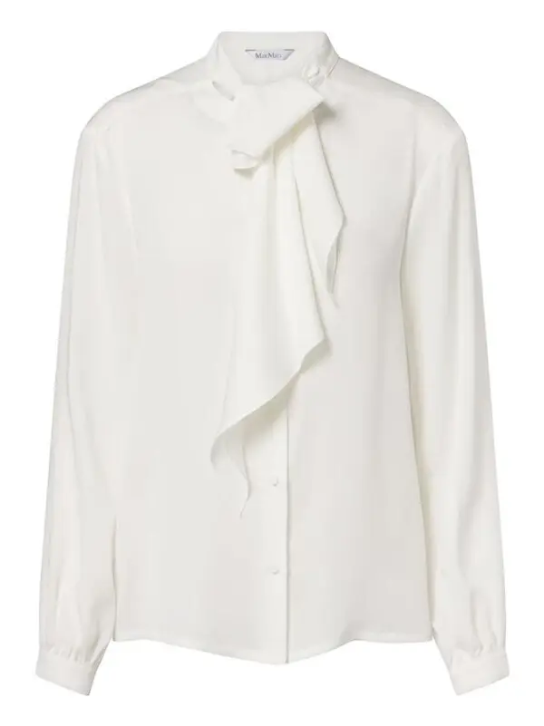 Max Mara Tie-neck Silk Blouse - White