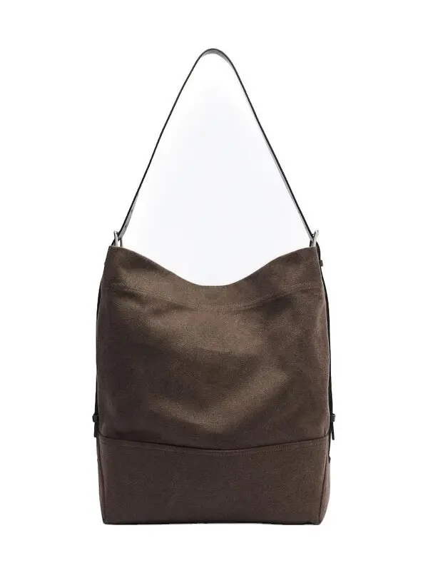 LEMAIRE Belted Cotton Canvas Tote Bag - Brown