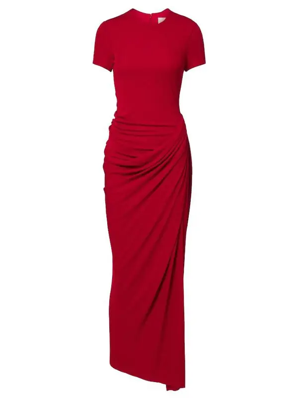 Erdem Draped Jersey Maxi Dress - Red