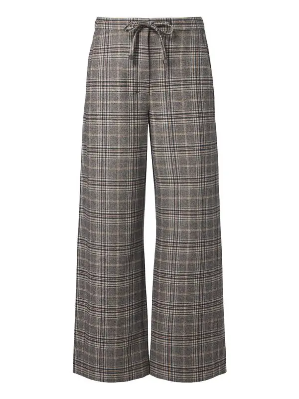 Max Mara Checked Virgin Wool Wide-leg Pants - Multicoloured