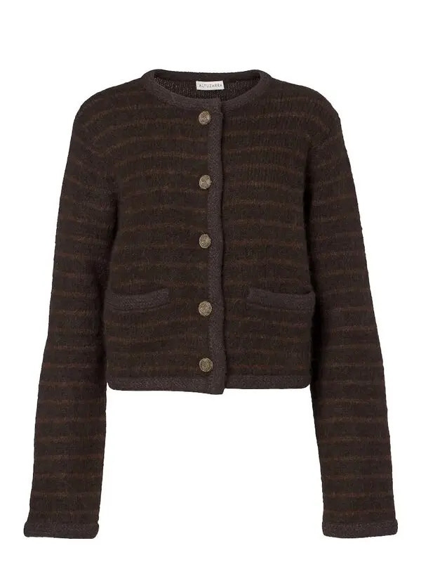 Altuzarra Mack Striped Wool-blend Jacket - Brown