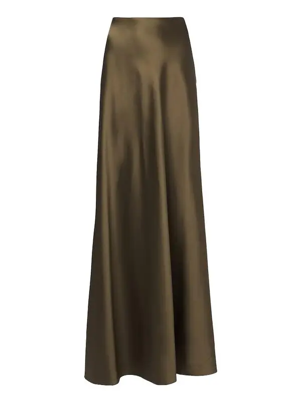 Ralph Lauren Masina Satin Maxi Skirt - Green
