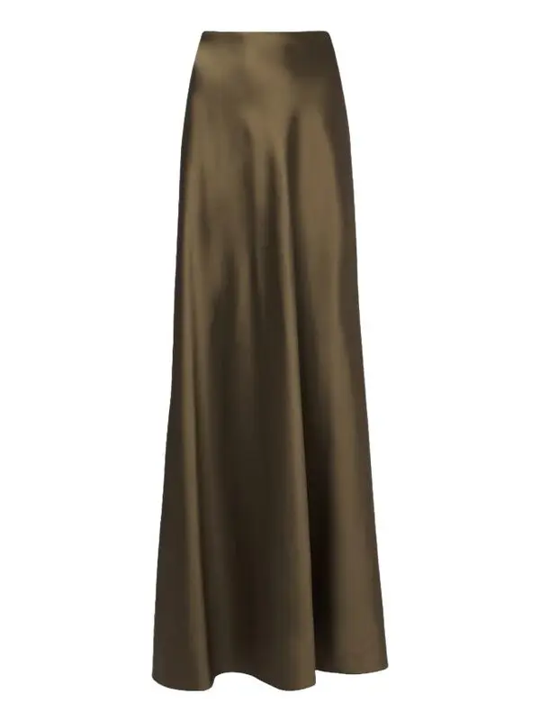 Ralph Lauren Masina Satin Maxi Skirt - Green