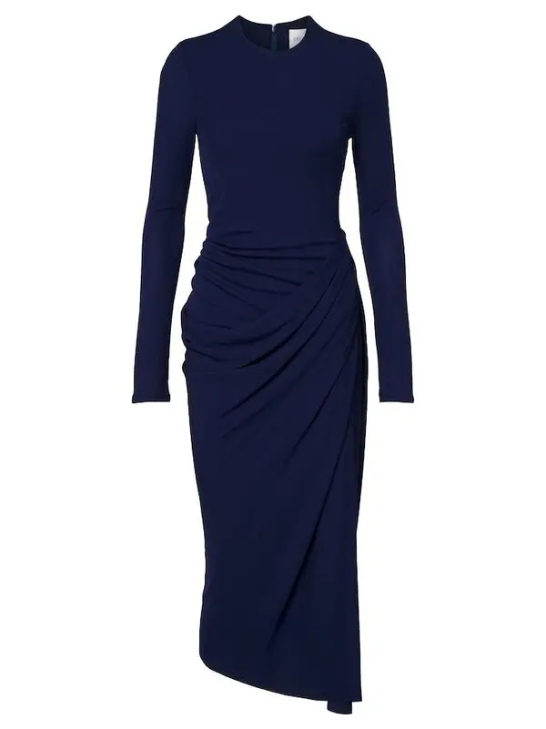 Erdem Draped Jersey Midi Dress - Blue