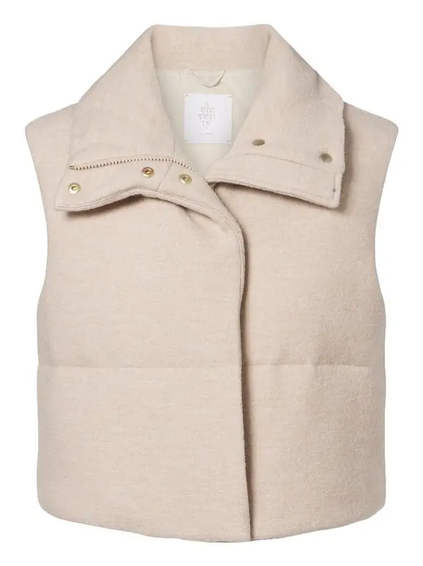 Eleventy Wool Down Vest - Beige