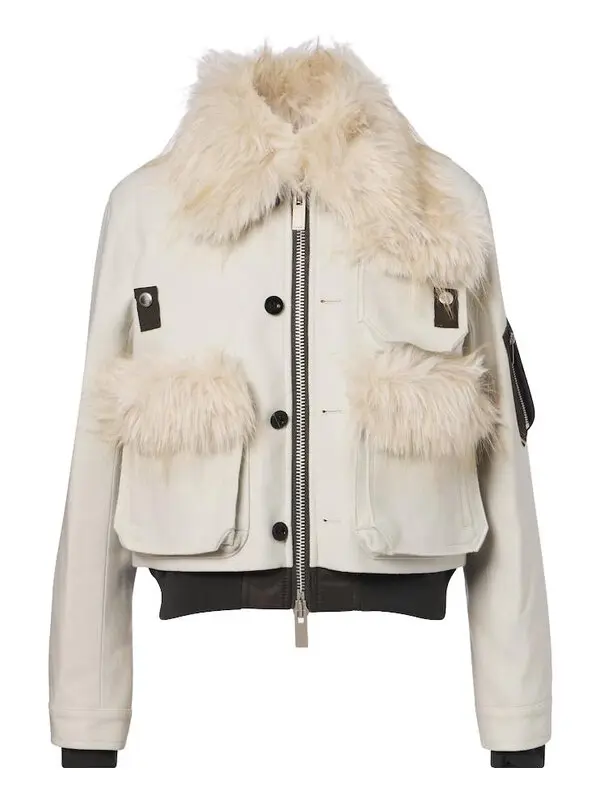 Sacai Wool Blouson Jacket - White