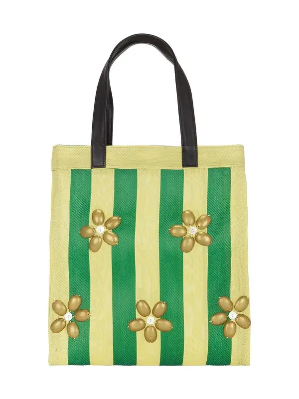 Chan Luu Tote Bag With Embellished Floral Detail - Green
