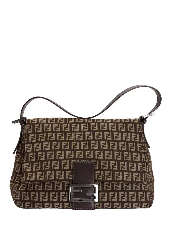 Fendi Zucchino Mama Baguette Shoulder Bag - Brown