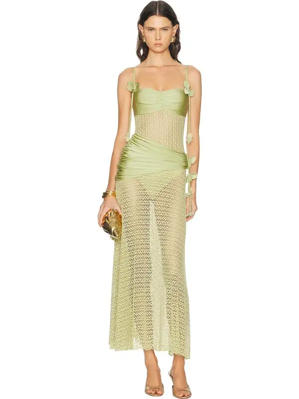 PatBO Flower Applique Beach Dress - Green