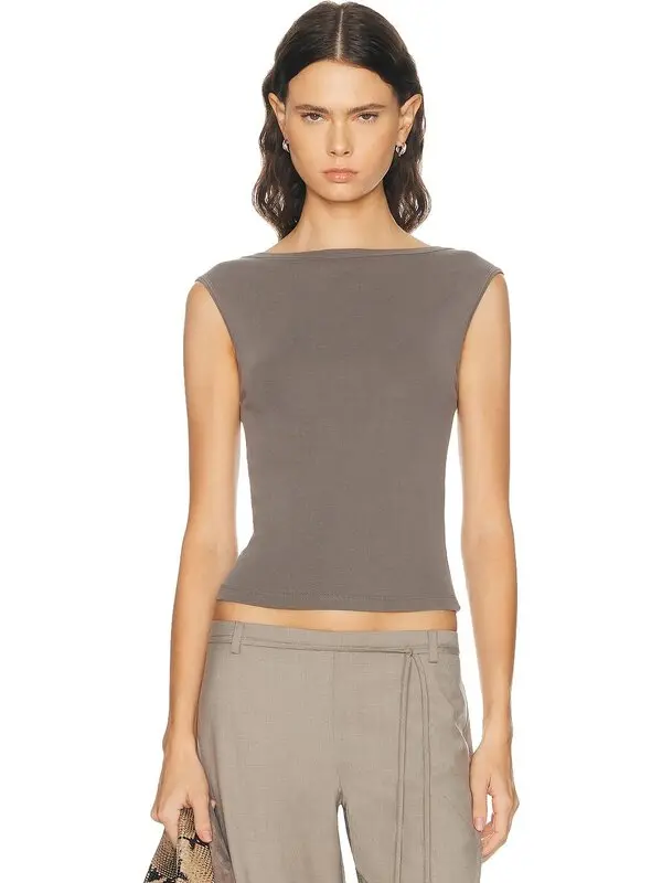 ST. AGNI Organic Cotton Ballerina Top - Clay