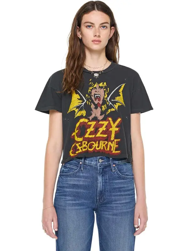 MadeWorn Ozzy Osbourne Graphic Cropped T-shirt - Black
