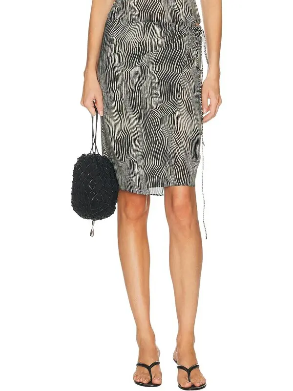 ST. AGNI Savannah Silk Wrap Skirt - Sand