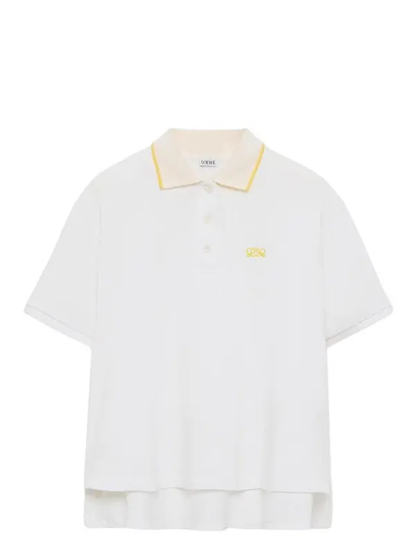 Loewe Relaxed Fit Polo Shirt With Contrast Trim - White