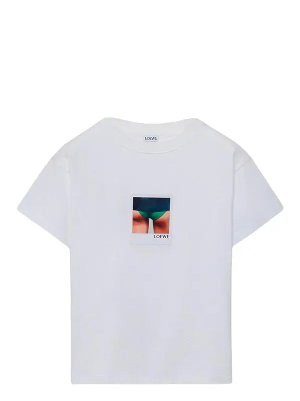 Loewe Regular Fit Cotton T-shirt With Graphic Print - White