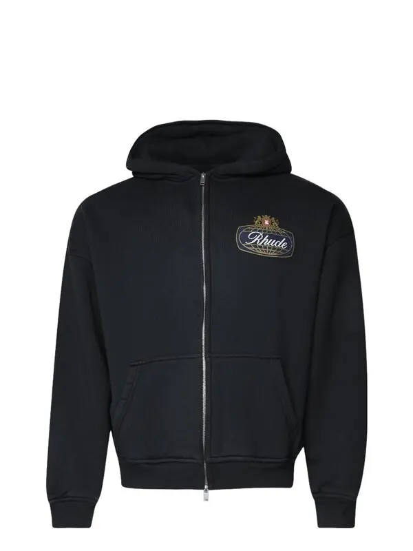 Rhude Safari Crest Zip-up Hoodie - Black
