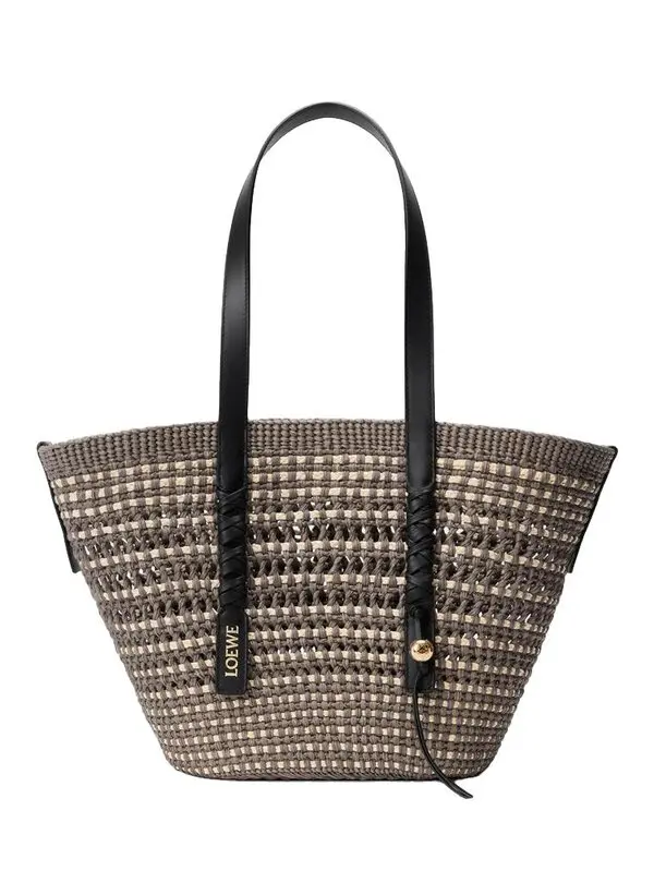 Loewe Medium Braid Basket Bag - Khaki