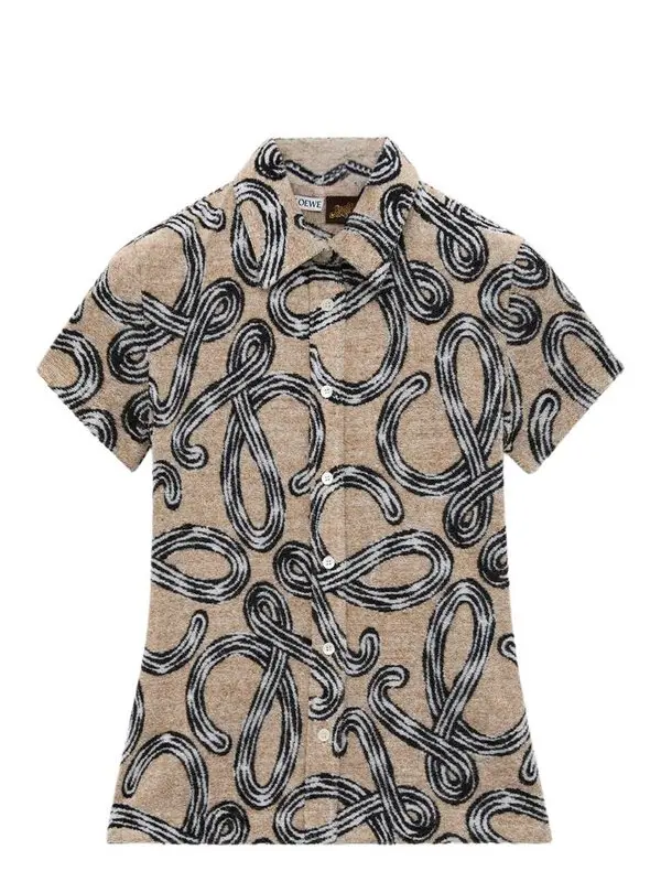 Loewe Cotton Terry Anagram Jacquard Shirt - Beige