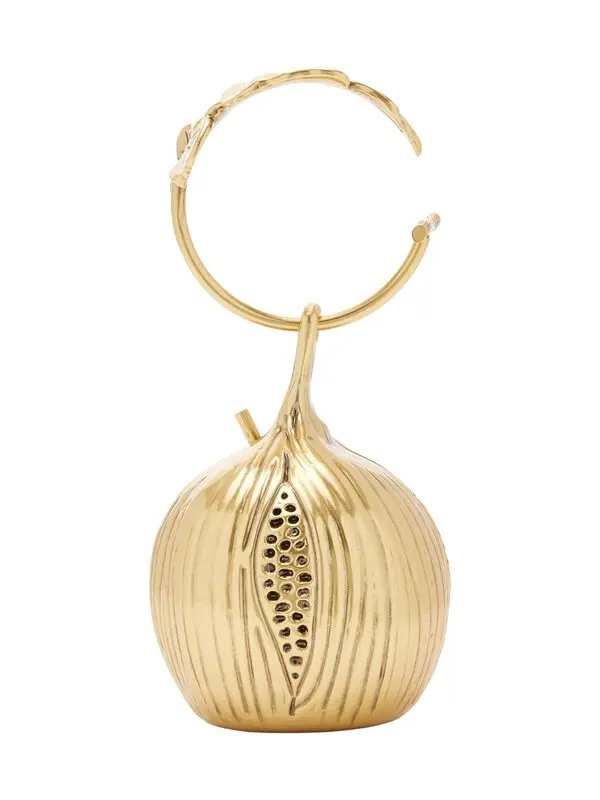 Cult Gaia Fico Antique Metal Clutch Bag - Gold