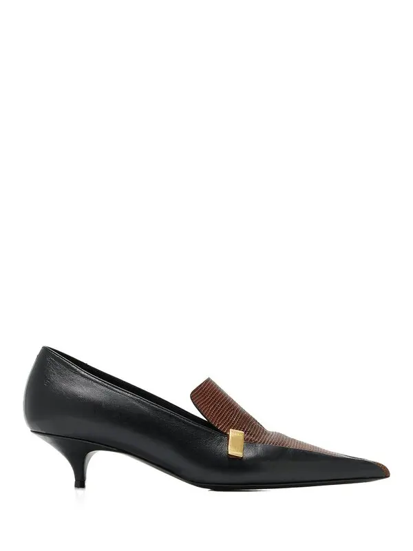 Proenza Schouler Leather Loafer Pumps With Gold Accent - Multi