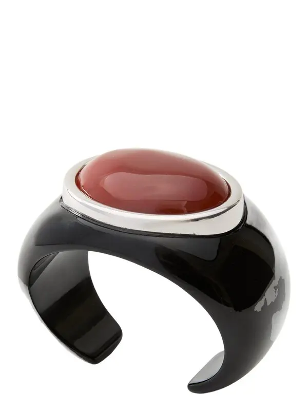JULIETTA Lina Rhodium-plated Brass Resin And Carnelian Cuff - Multi