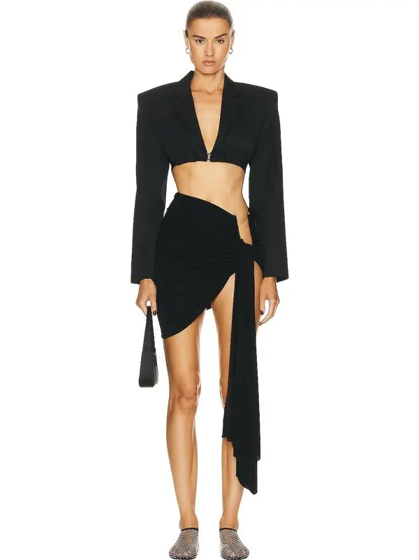 Christopher Esber Arced Palm Micro Skirt - Black