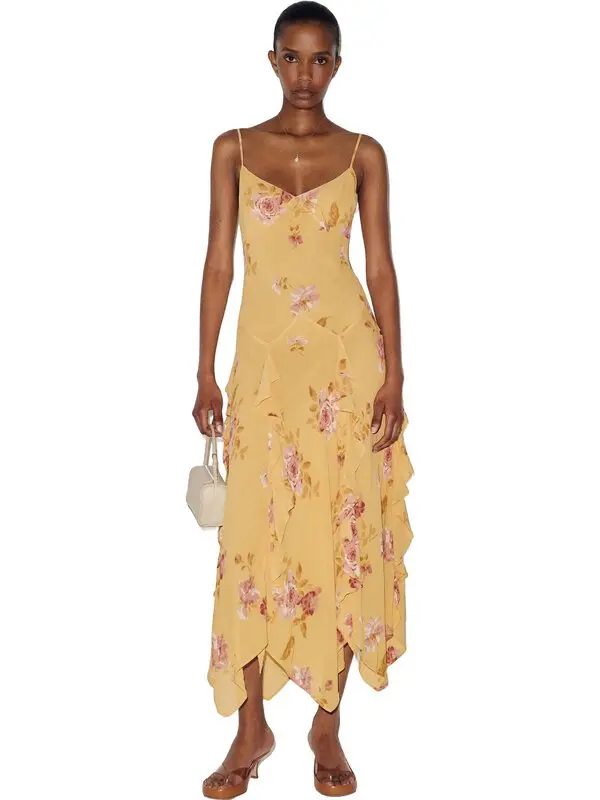REFORMATION Petites Allissa Midi Dress - Yellow
