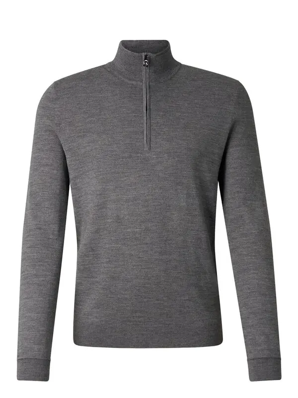 Bogner Ouri Virgin Wool Zip-up Turtleneck - Gray