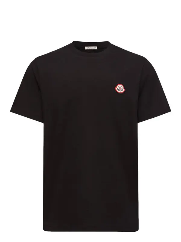 Moncler Logo Cotton Jersey T-shirt - Black